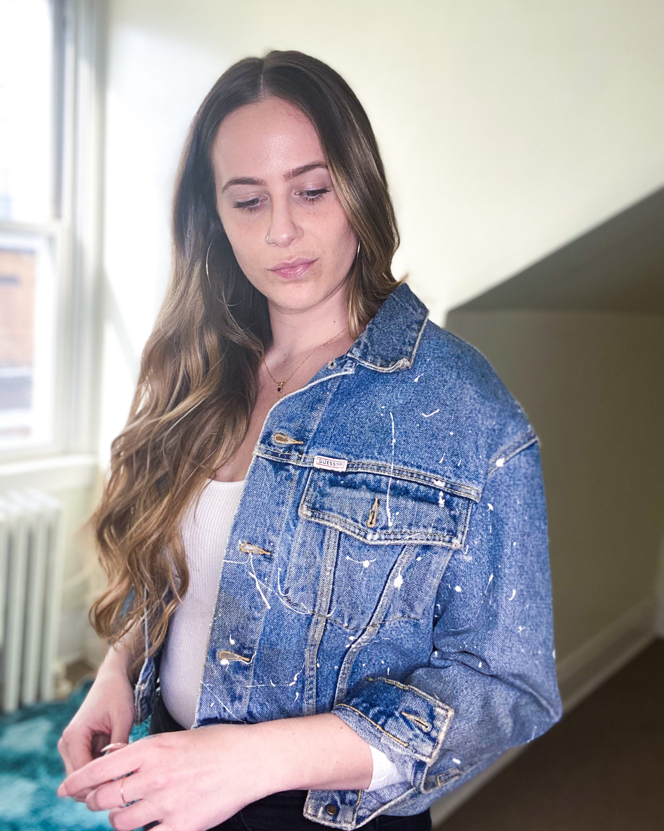 Wet Paint - Hand Painted Up-cycled Denim Jacket - Medium - Etsy