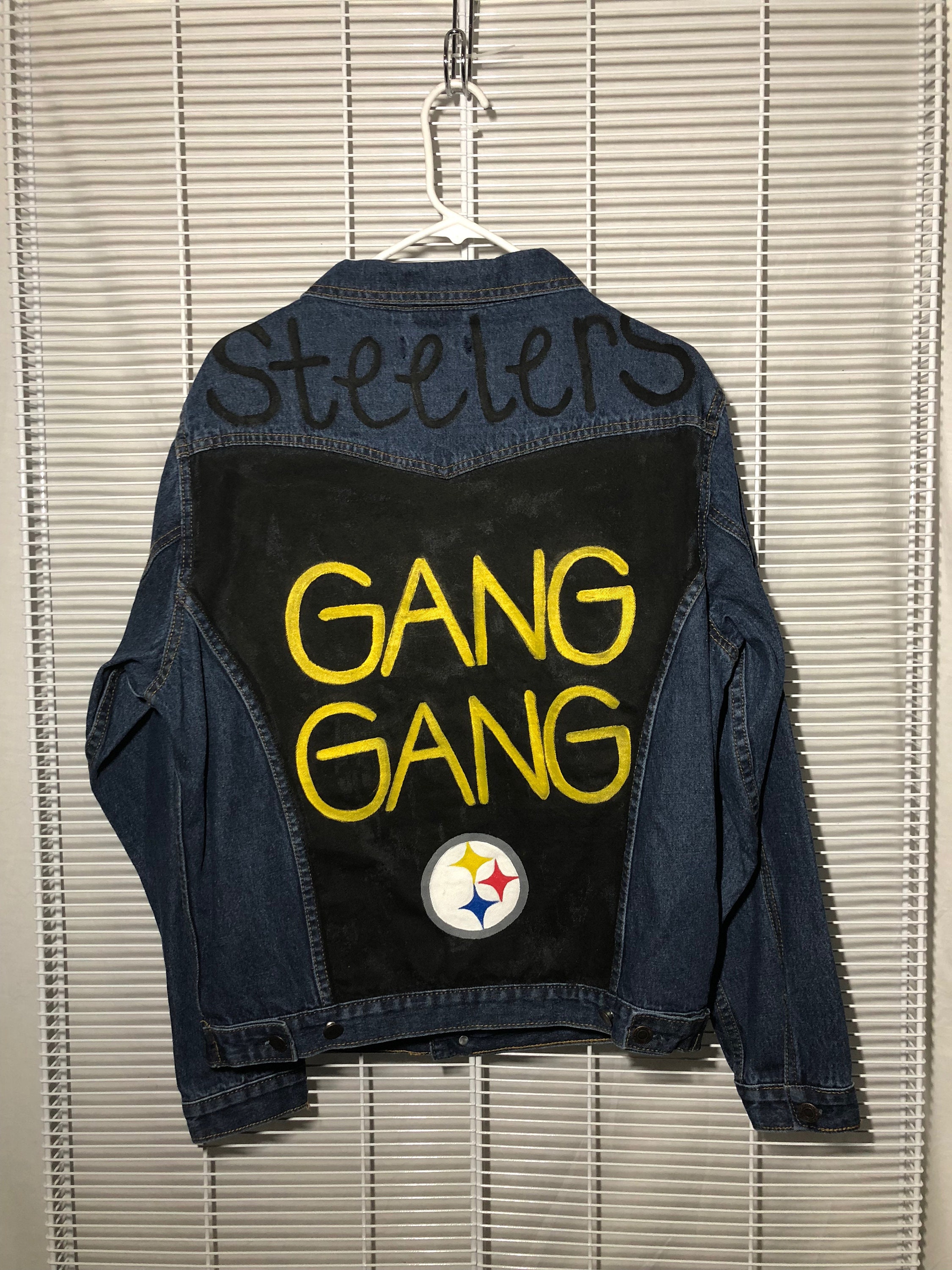 Pittsburgh Steelers Gang Gang Hand Painted Denim Jacket M/L/XL - Etsy UK