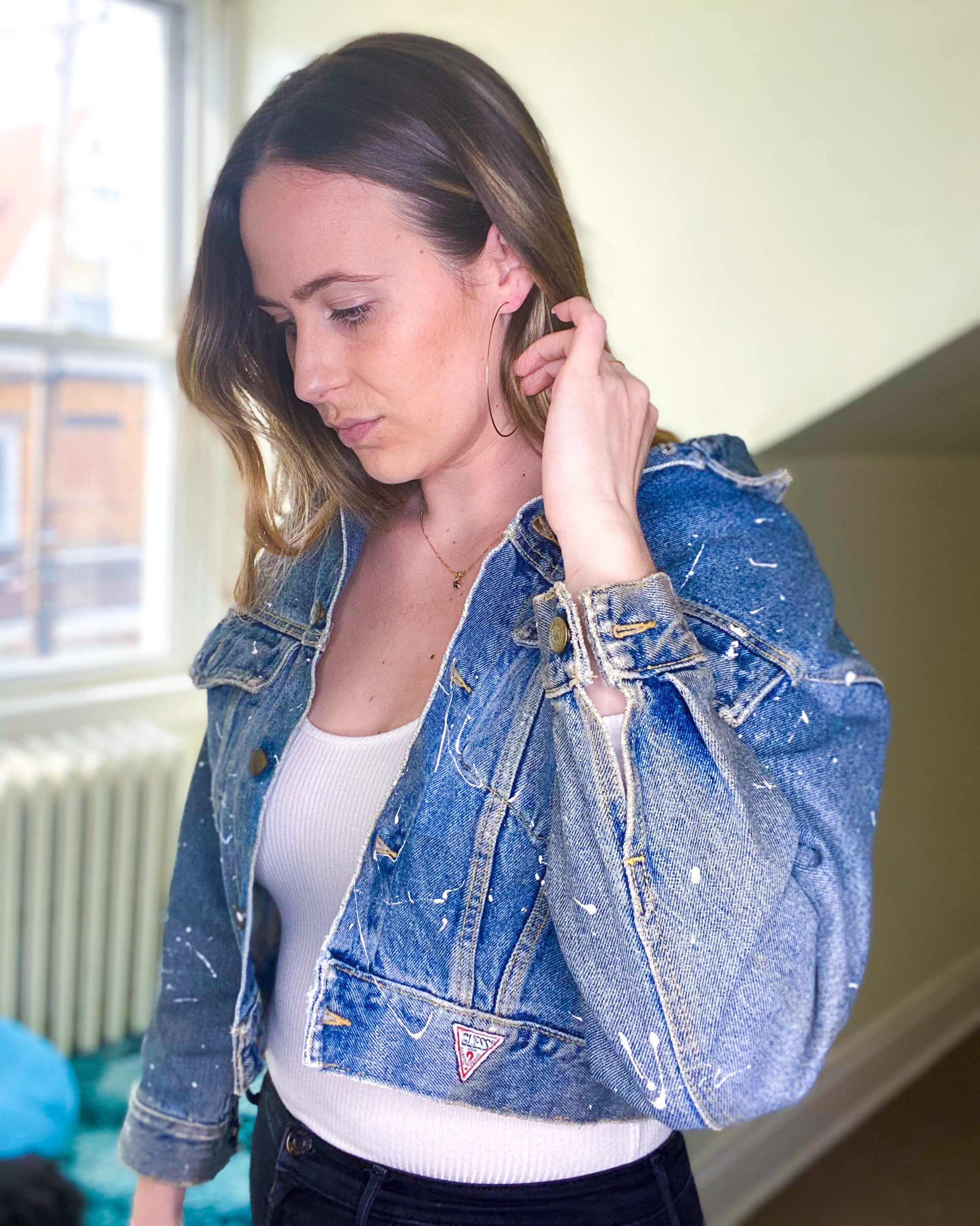 Wet Paint - Hand Painted Up-cycled Denim Jacket - Medium - Etsy