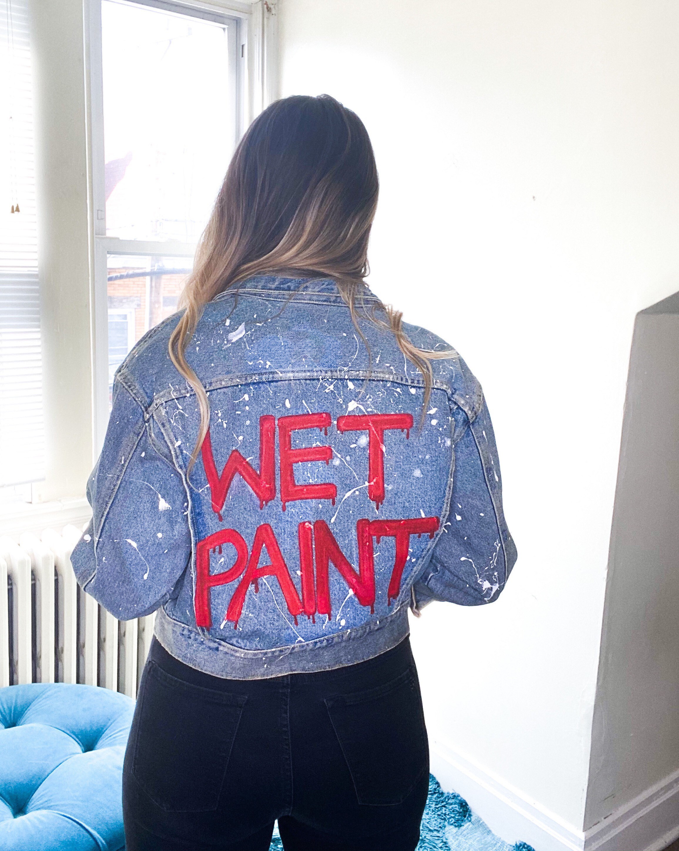Wet Paint - Hand Painted Up-cycled Denim Jacket - Medium - Etsy