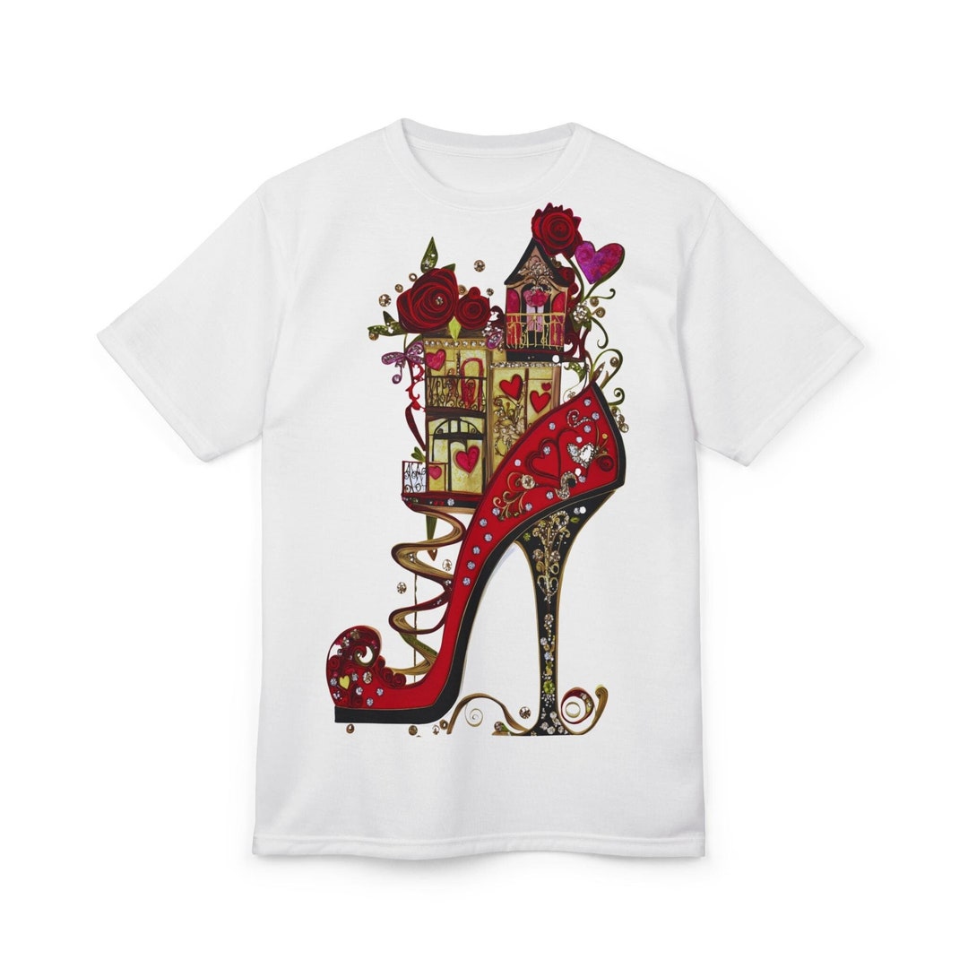 High Heel T-shirt, Whimsical Stiletto Heel Tee, Stiletto House Tee ...
