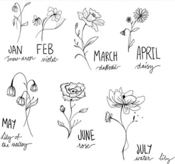 Custom Birth Flower Artwork - Etsy