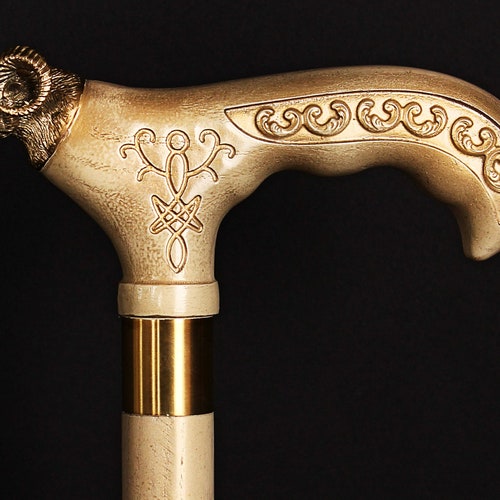 VIP Aries Walking Stick Walking Cane Wood Cane Hand Carved - Etsy
