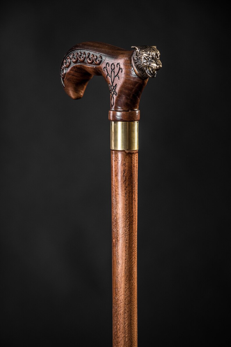 Personalize and Custom Dark Wolf Walking Stick Walking Cane - Etsy