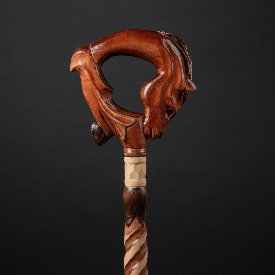 Wooden Walking Stick Horse Designer Canes for Men and Women - Etsy