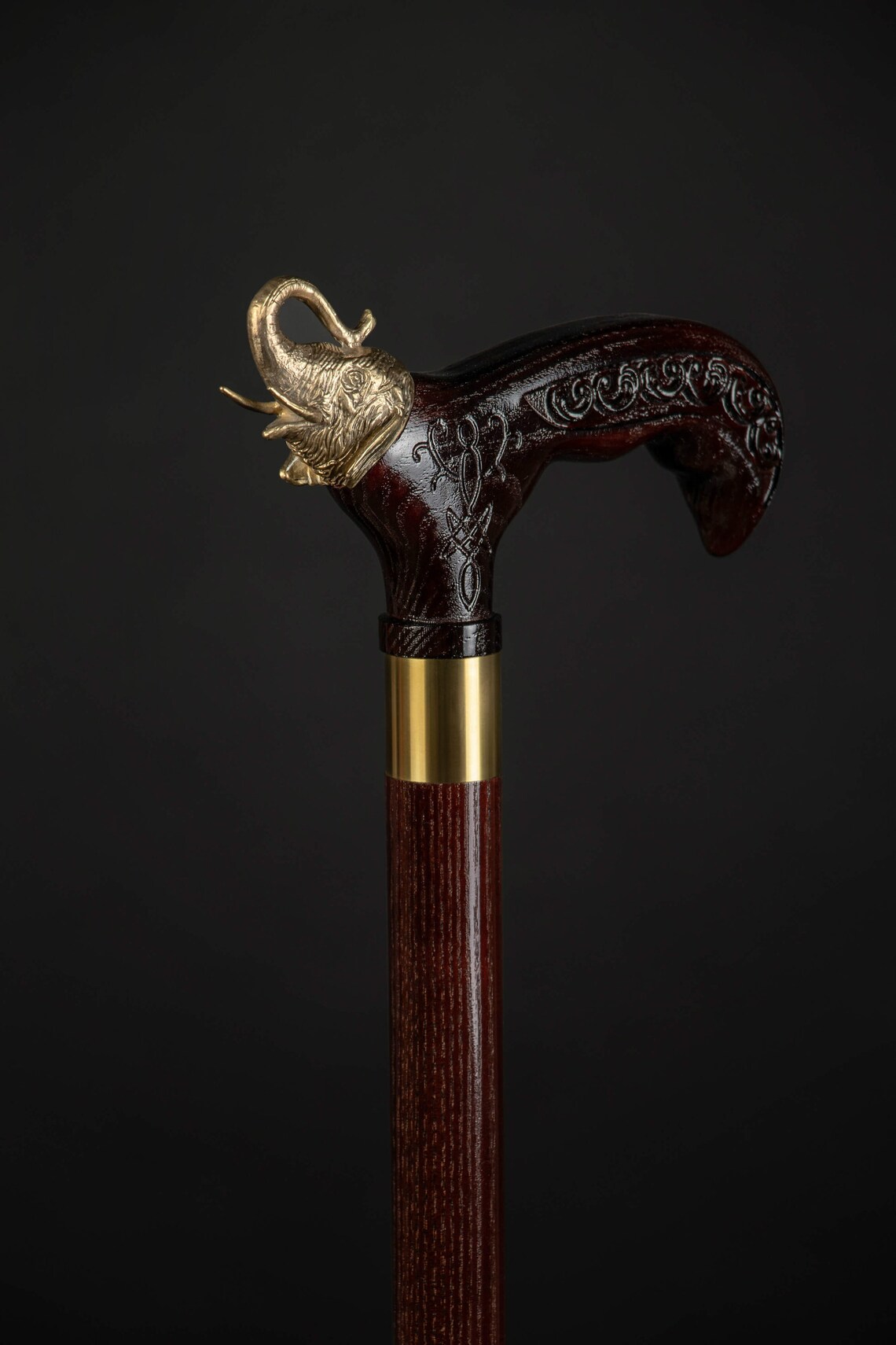 Elephant Handle Walking Stick For Men Brass King walking cane | Etsy