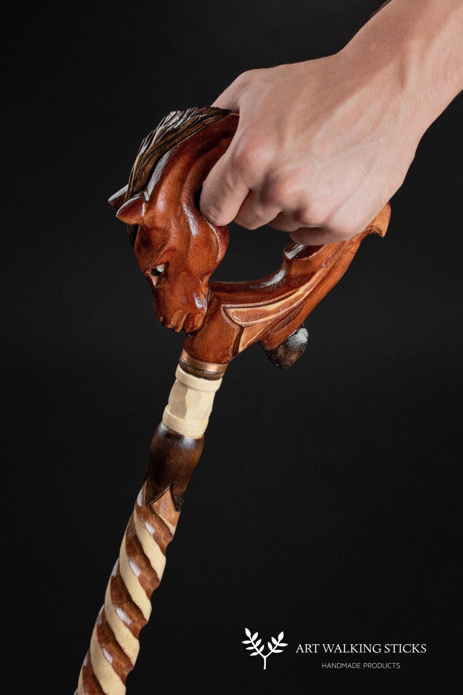 Wooden Walking Stick Horse Designer Canes for Men and Women - Etsy