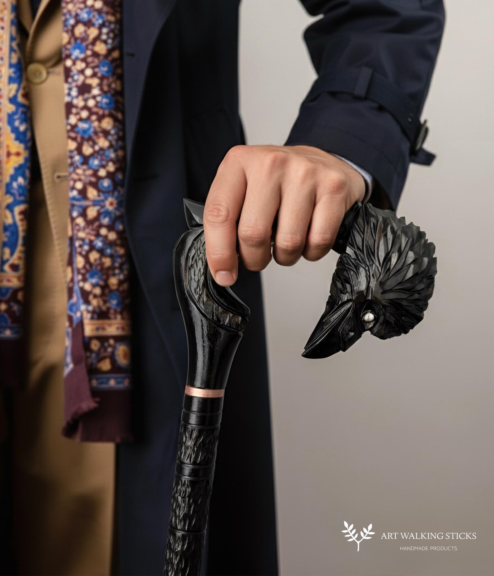 Modern Crazy Wooden Raven Walking Cane With Crow Design for Men and ...