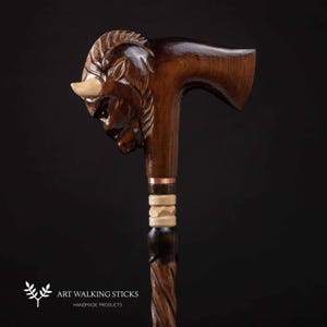 Bull Walking Cane for Men, Fancy Canes Hand Carved Stick and Cane ...