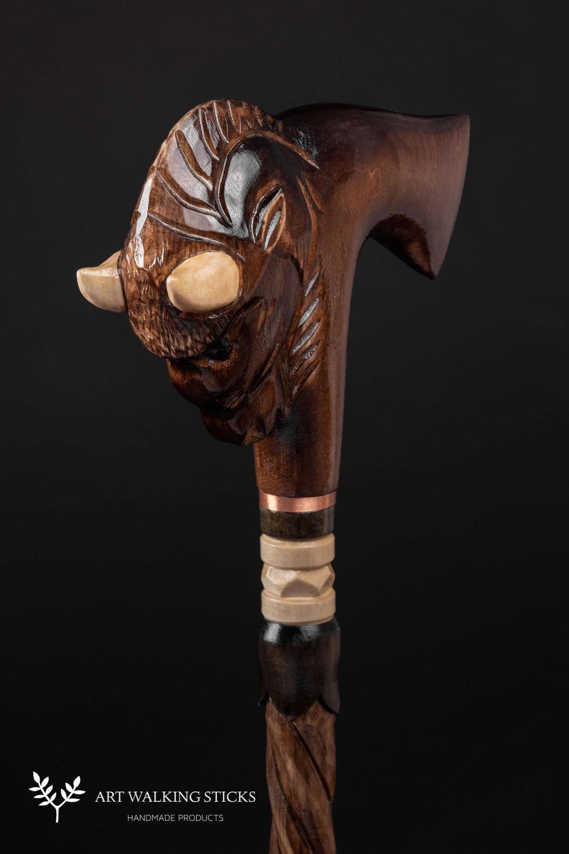 Bull Walking Cane for Men, Fancy Canes Hand Carved Stick and Cane ...