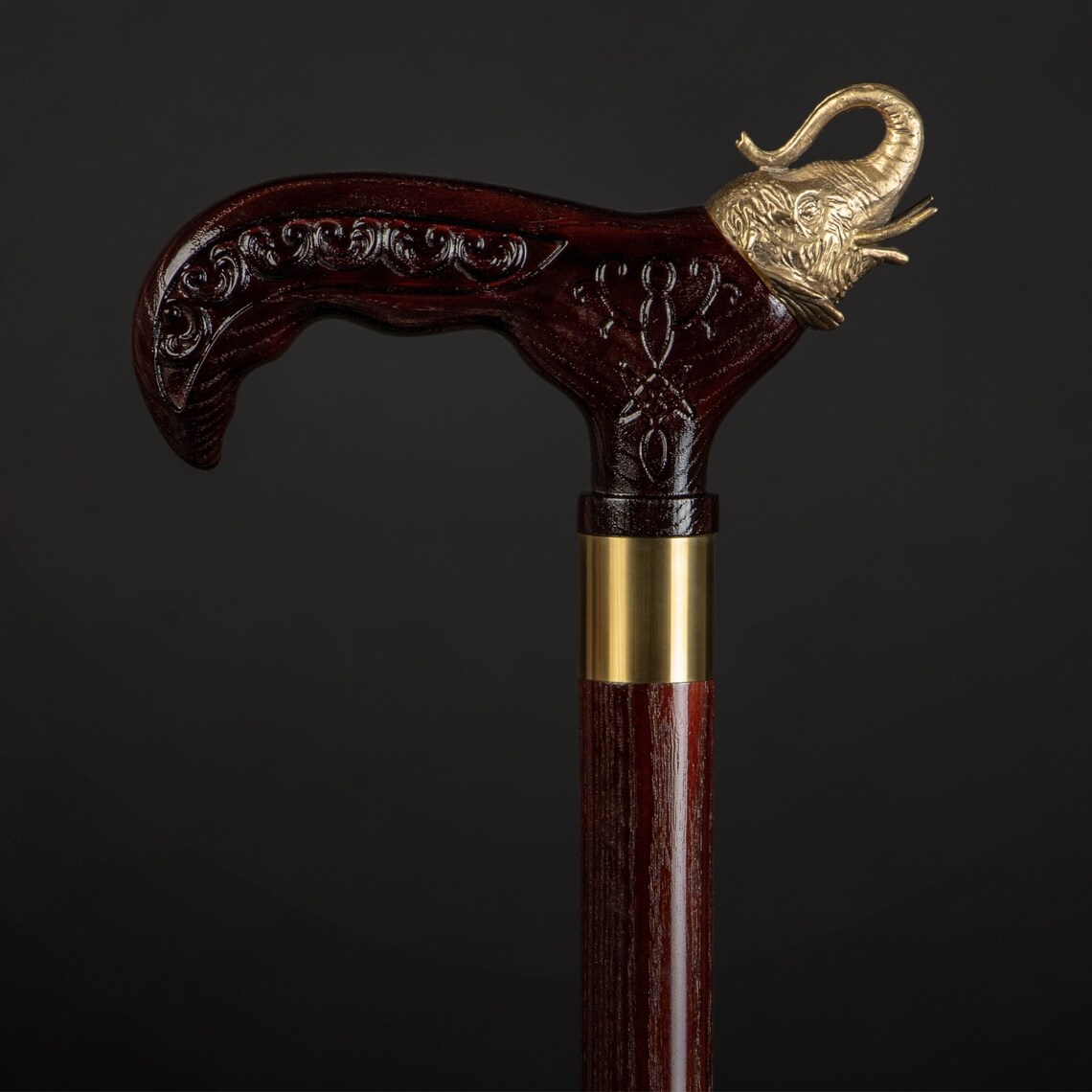 Elephant Handle Walking Stick for Men Brass King Walking Cane - Etsy
