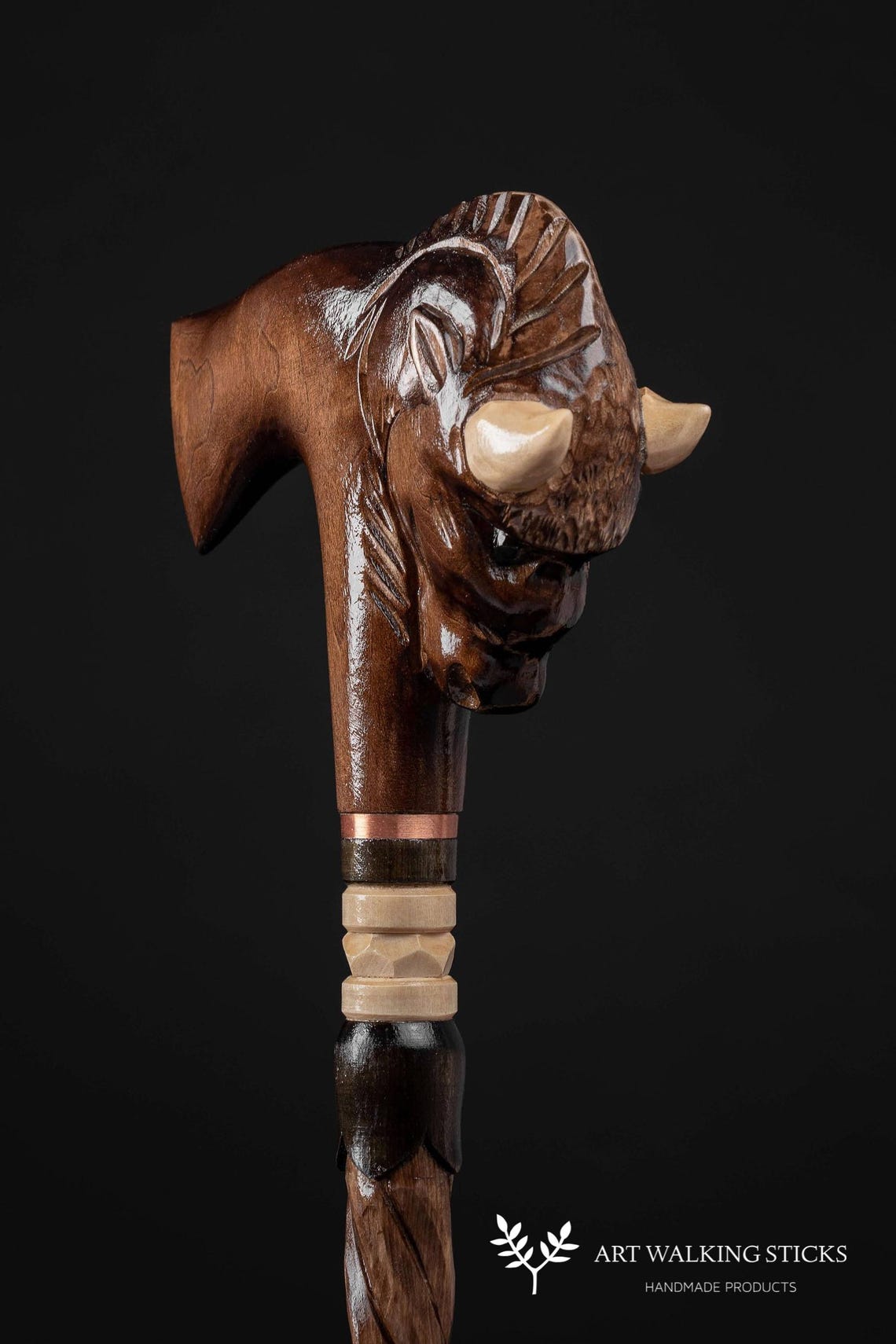 Bull Walking Cane for Men, Fancy Canes Hand Carved Stick and Cane ...