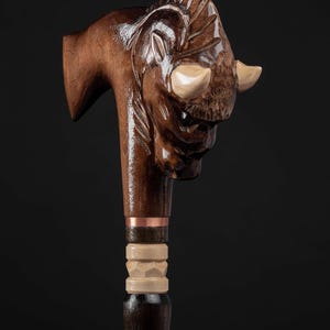 Bull Walking Cane for Men, Fancy Canes Hand Carved Stick and Cane ...