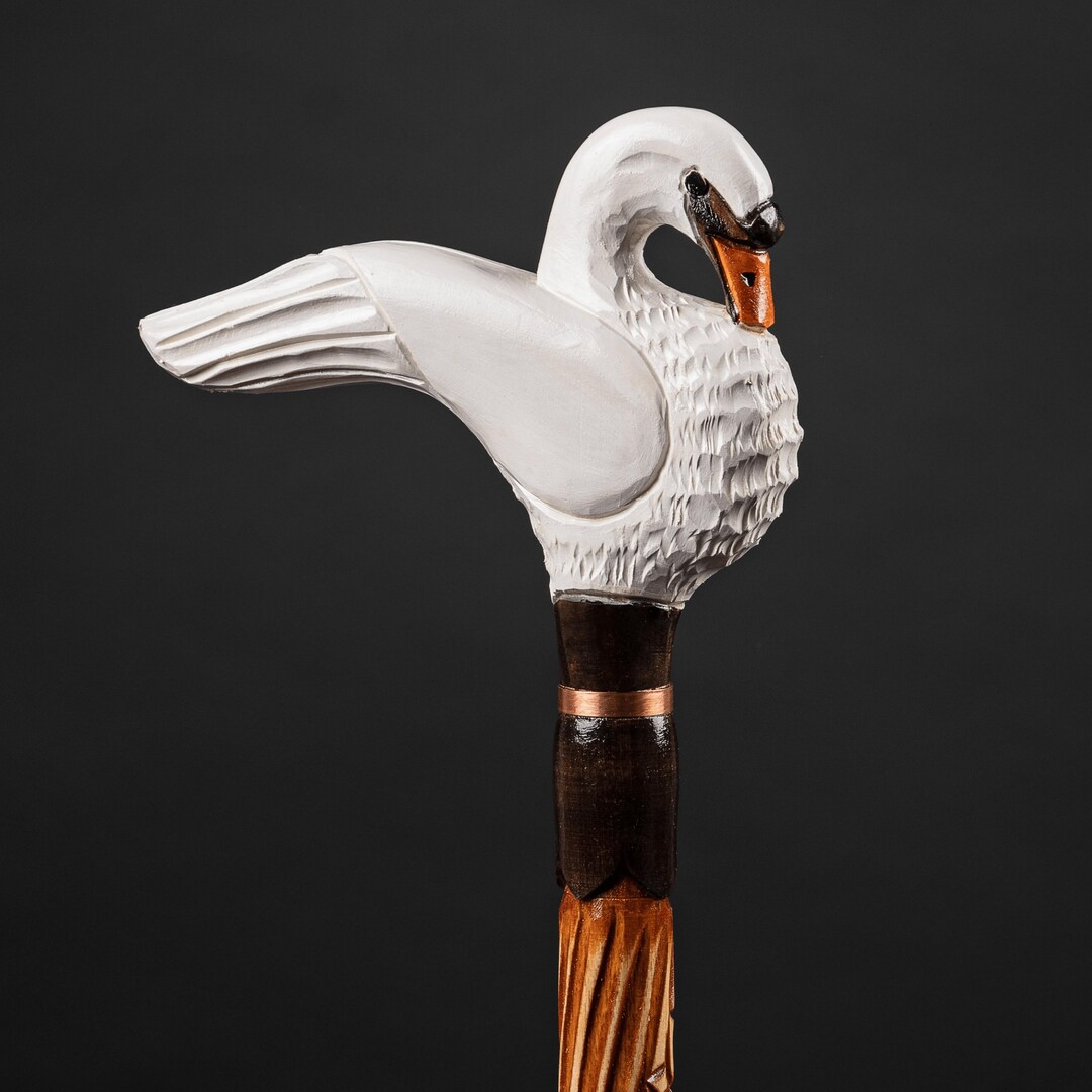 Swan-themed Stylish Walking Stick and Traditional Swan Walking Cane - Etsy