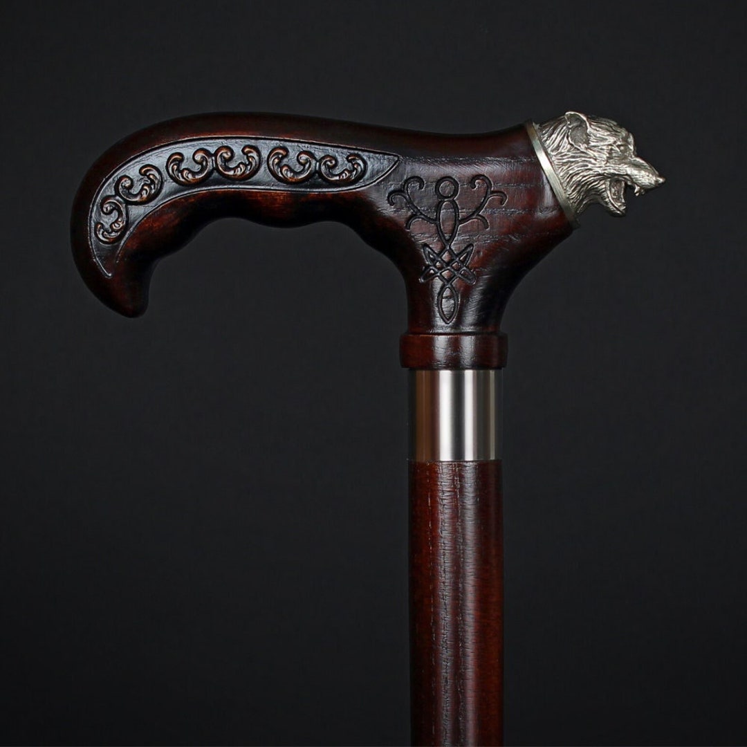 Wolf Head Canes for Men Bronze Fashionable Walking Cane for Men, Design ...