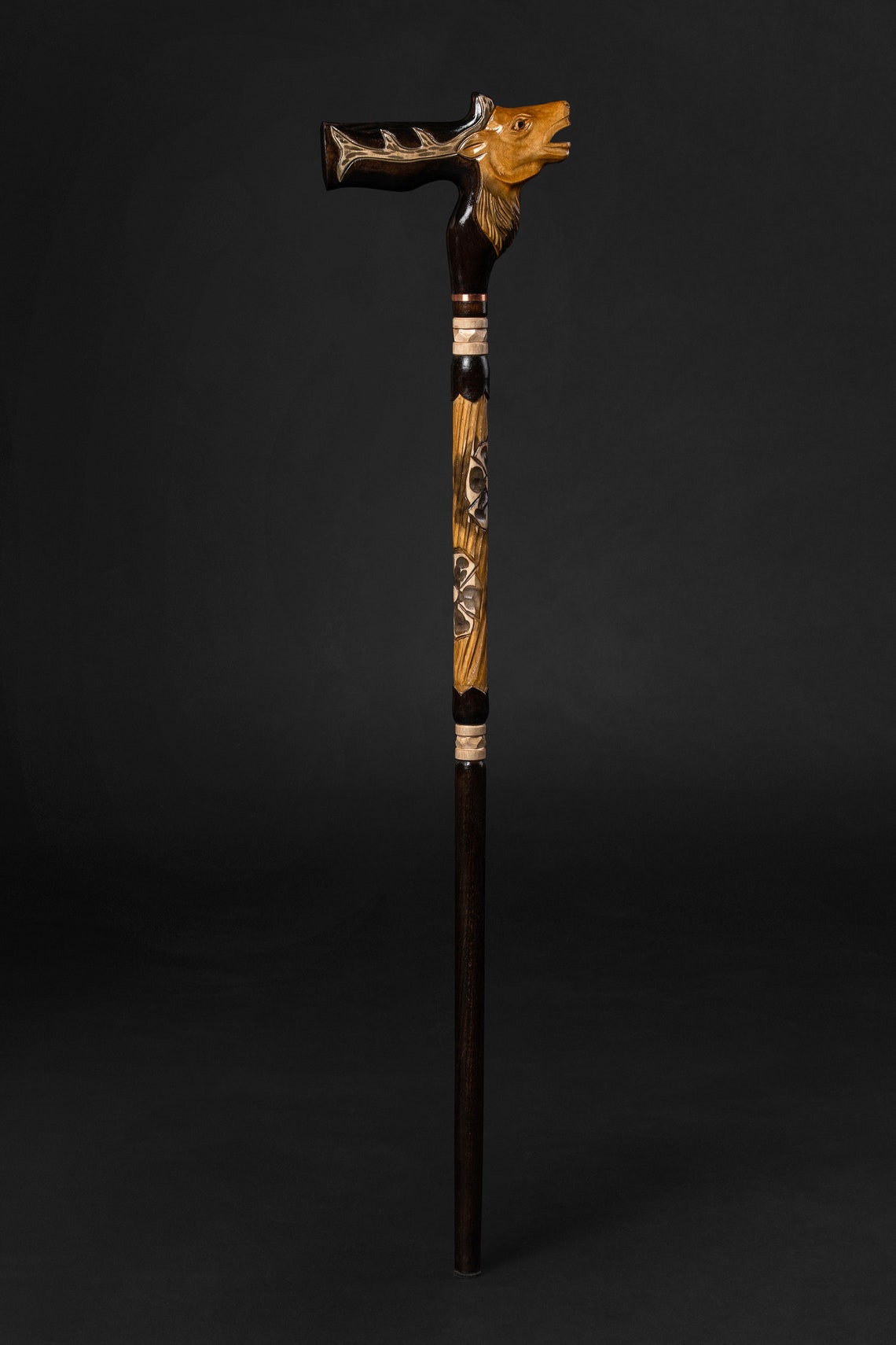 Red Deer Hand Carved Walking Cane Pimp Walking Sticks Fashion - Etsy