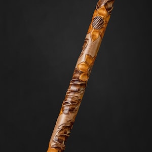 Luxurious Women Walking Cane Sunflower Ornaments, Hand-carved Hand ...