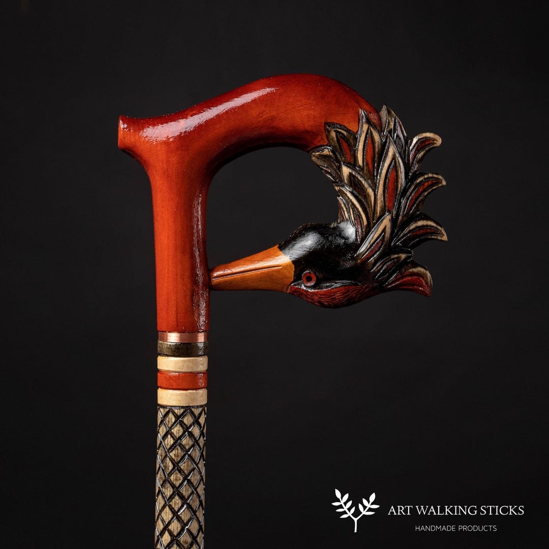 Phoenix Bird Fashionable Walking Cane Fancy Hand Crafted Walking Cane ...