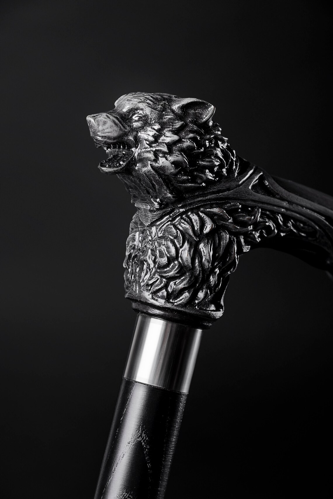 Wolfman Black Luxury Waking Cane Wolf for Him Gift Walking - Etsy