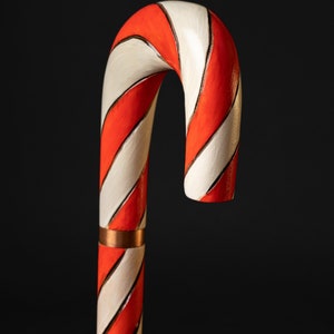Wooden Candy Walking Cane Christmas, Hand Painted Red White - Etsy
