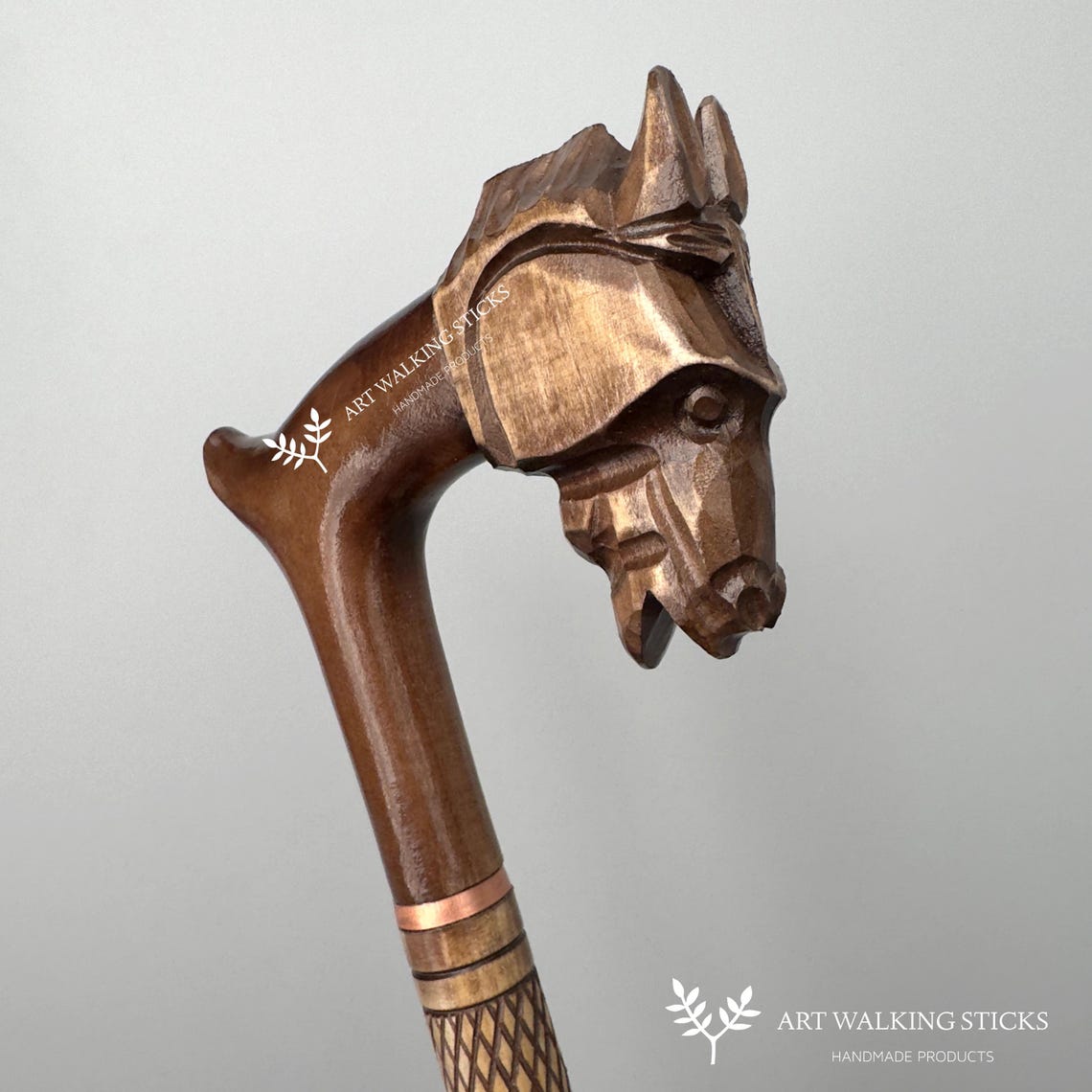 Horse Walking Cane Walking Canes for Men Brown Antigue Walking Stick ...
