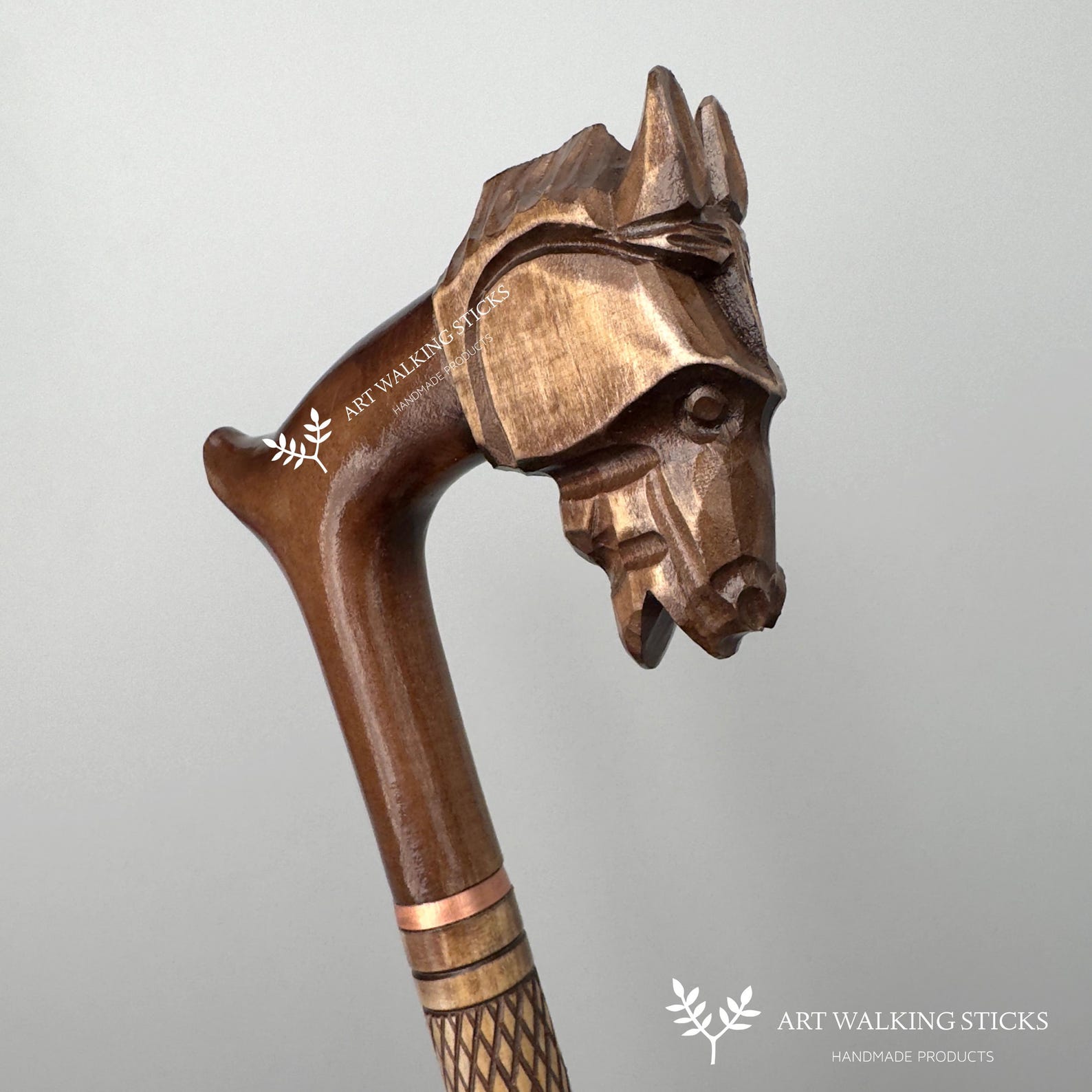 Horse Walking Cane Walking Canes for Men Brown Antigue Walking Stick ...