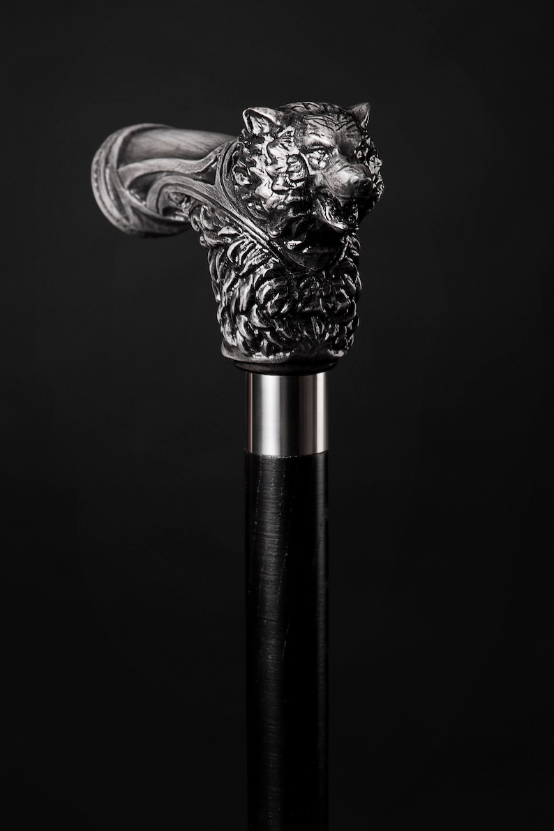 Wolfman Black Luxury Waking Cane Wolf for Him Gift - Walking Stick for ...