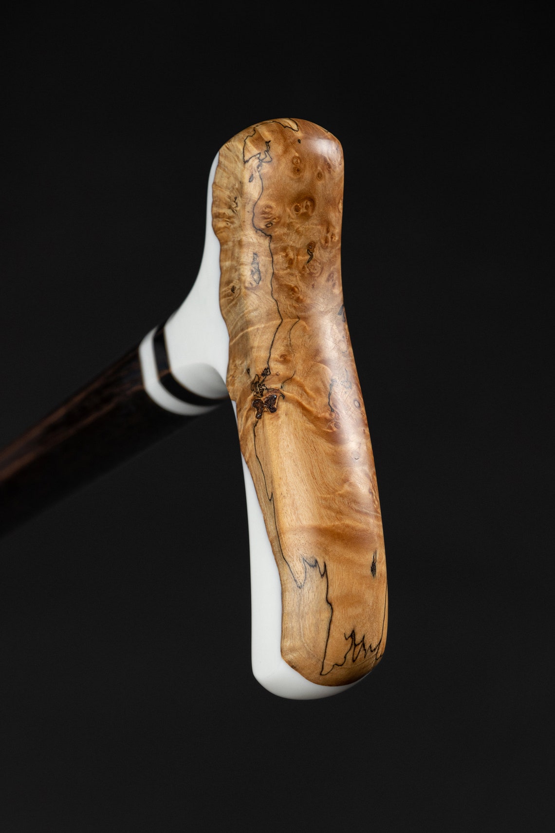 White Epoxy and Maple Burl Walking Cane Stylish Walking Cane | Etsy
