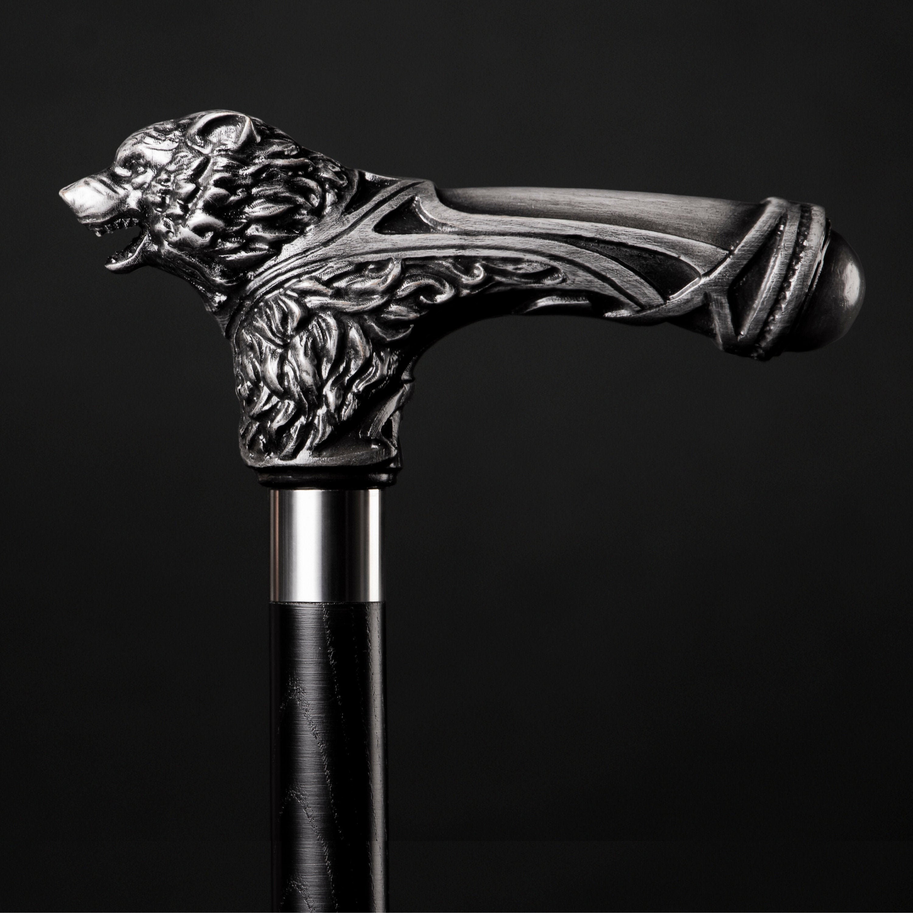 Wolfman Black Luxury Waking Cane Wolf for Him Gift Walking - Etsy
