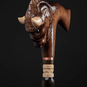 Bull Walking Cane for Men, Fancy Canes Hand Carved Stick and Cane ...