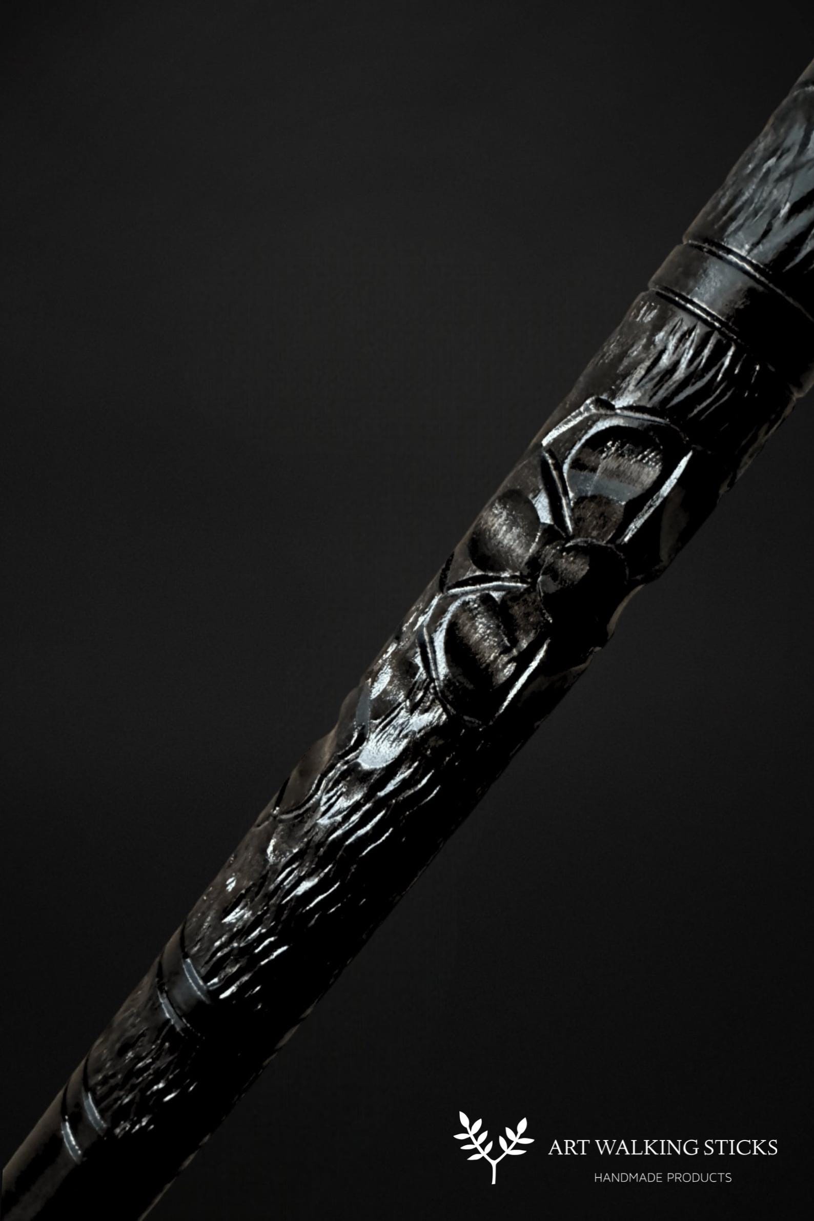 Black Raven Skull Walking Cane Hand-carved Crow, Gothic Modern Style - Etsy