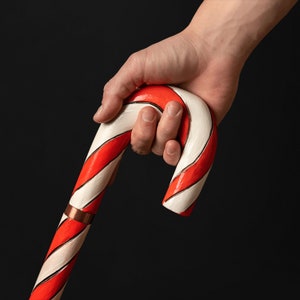 Wooden Candy Walking Cane Christmas, Hand Painted Red White - Etsy