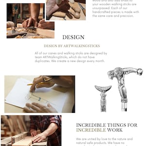 Phoenix Wooden Cane With Carved Handle: Decorative and Functional Wood ...