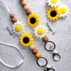 Boho Sunflower Lanyard, Teacher/business Lanyard, Personalised Gift ...