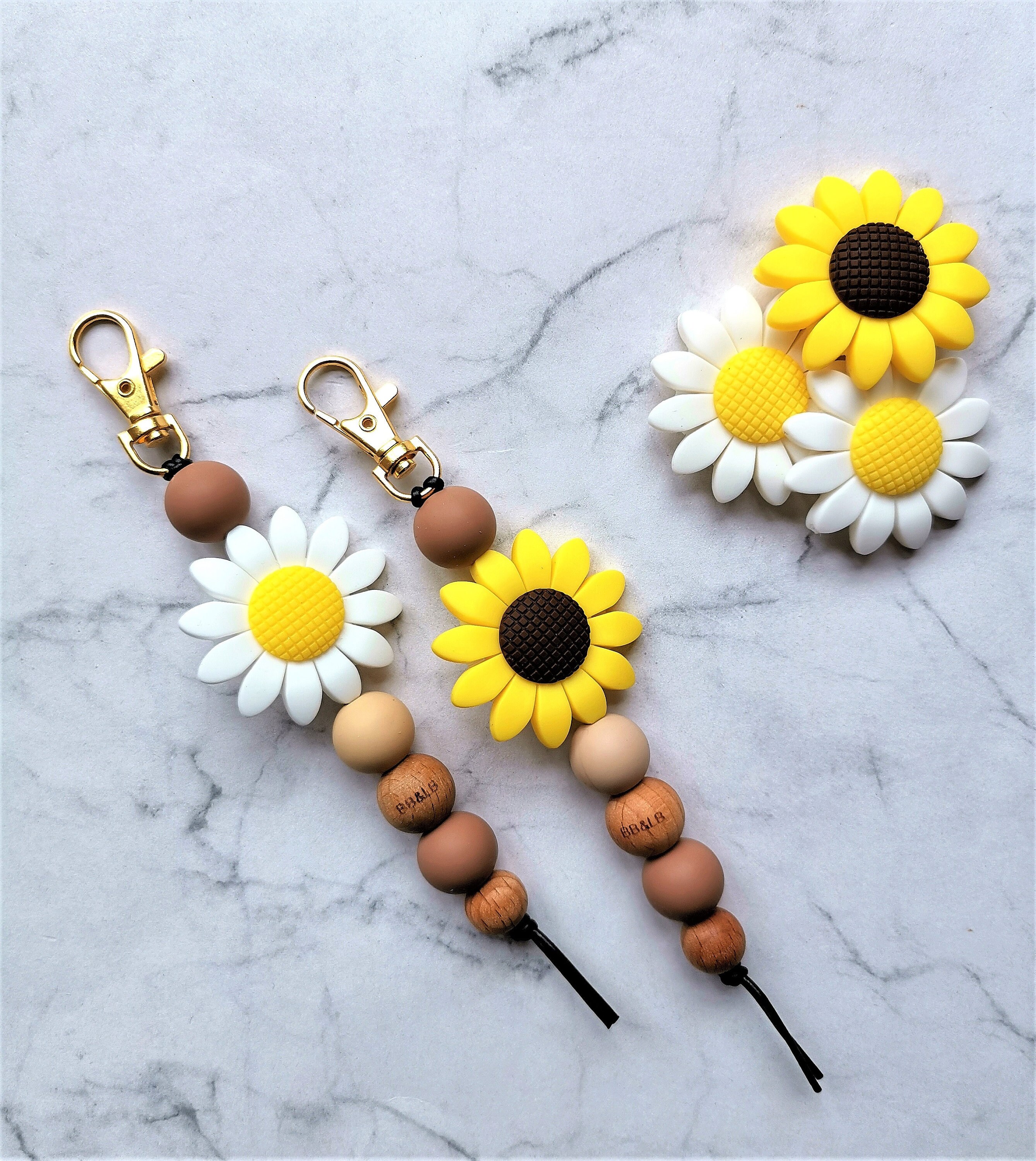 Sunflower Boho Key Ring Boho Style Sunflower Key Chain | Etsy