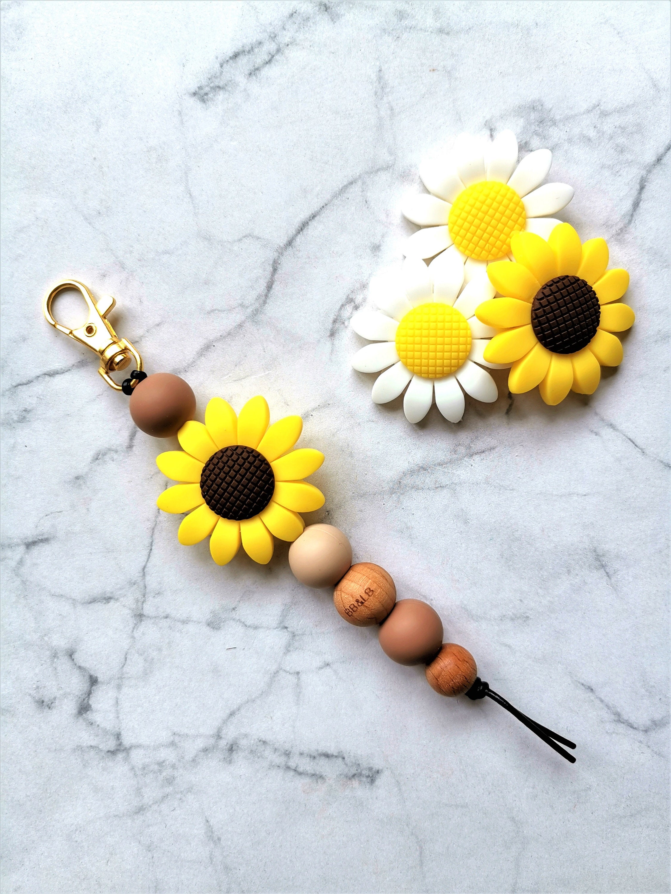 Sunflower Boho Key Ring Boho Style Sunflower Key Chain | Etsy