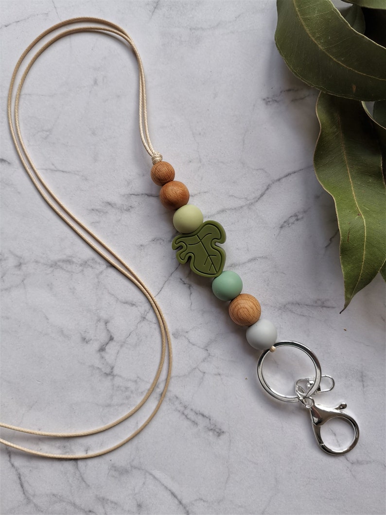 Monstera Lanyard Earthy Vibes Nature Lovers Lanyard Perfect | Etsy
