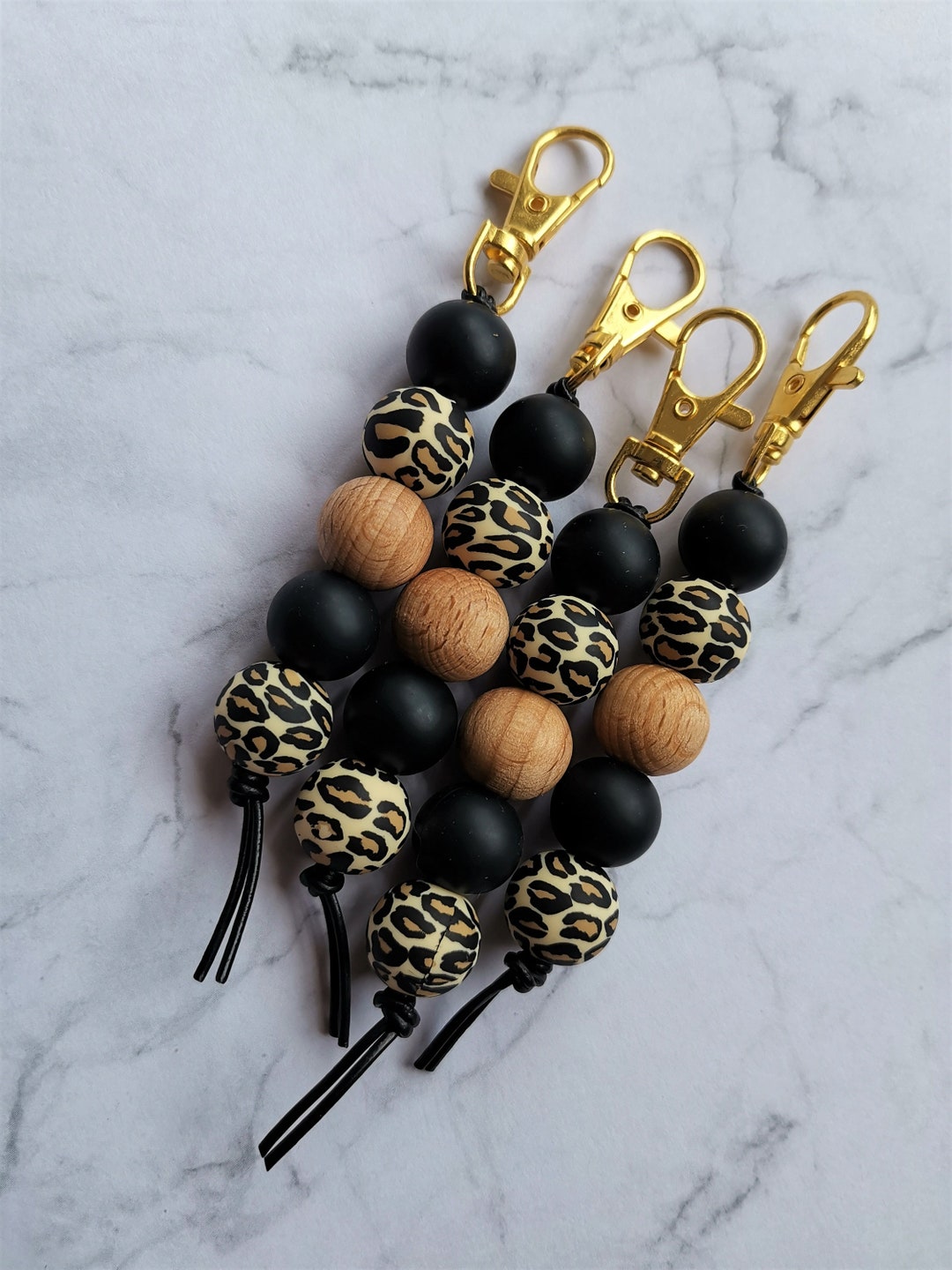 Leopard Print Key Ring, Teacher Gift, Birthday Gift, Handmade Key Chain ...