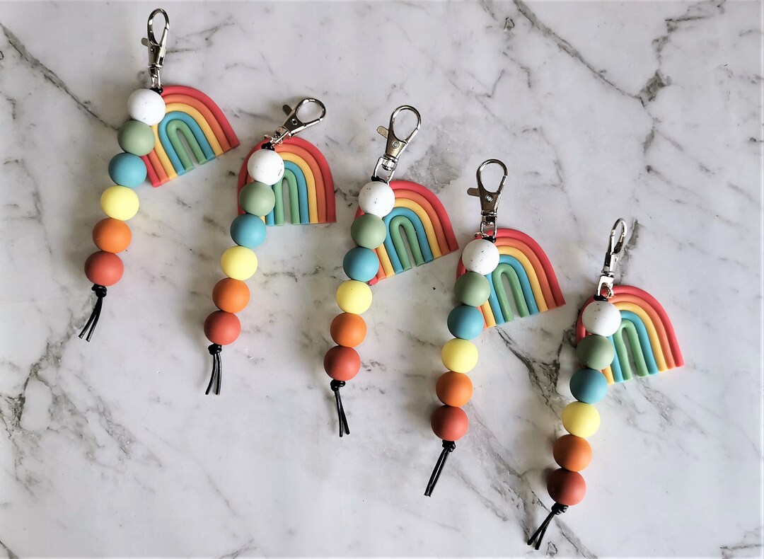 Adorable Handmade Rainbow Key Ring/bag Charm - Etsy