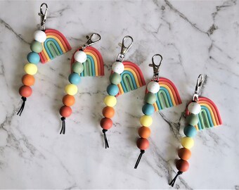 Rainbow Key Ring - Etsy