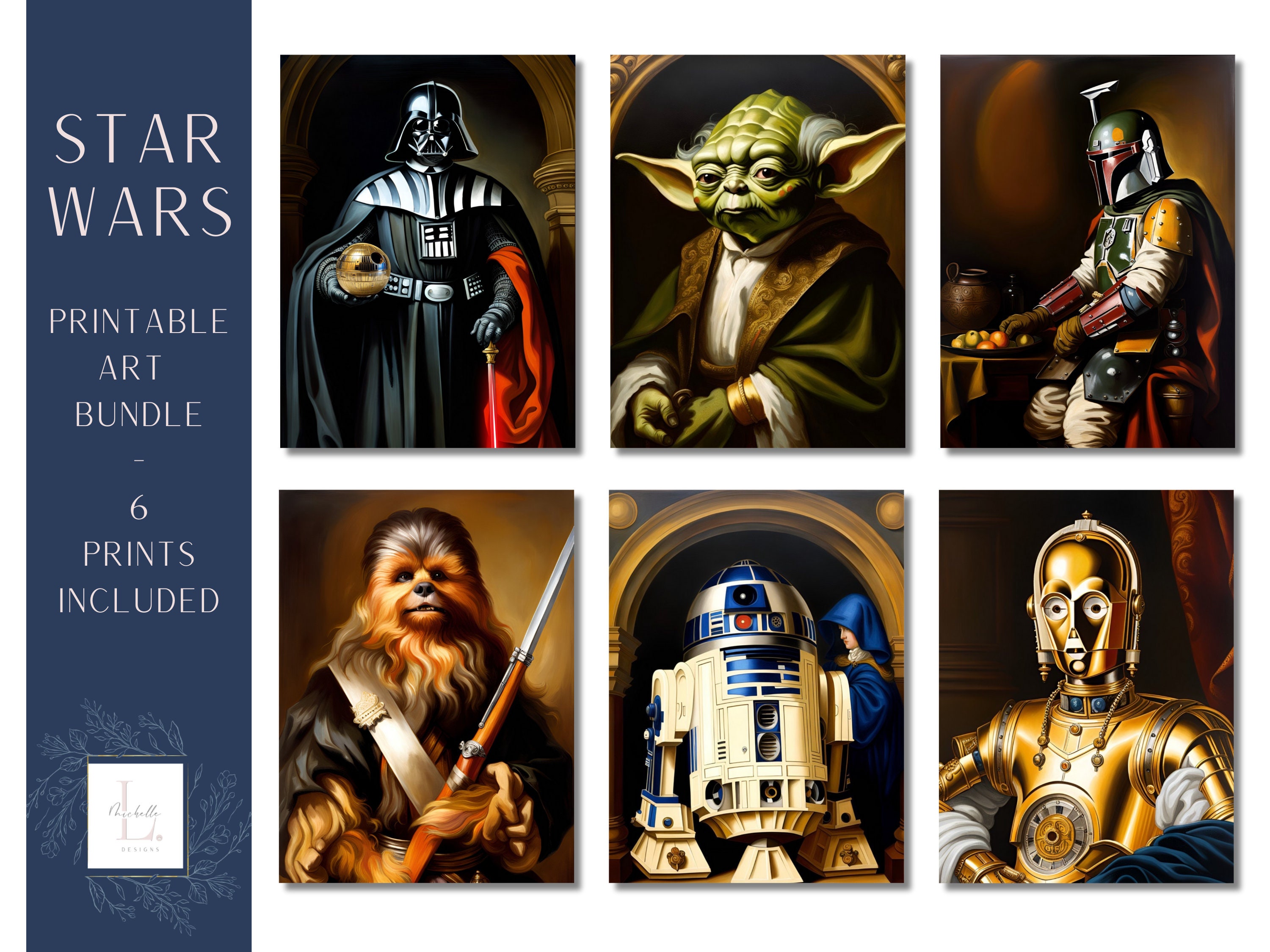 Star Wars Printable Art, Vintage Decor, Victorian Wall Art, Movie Art ...