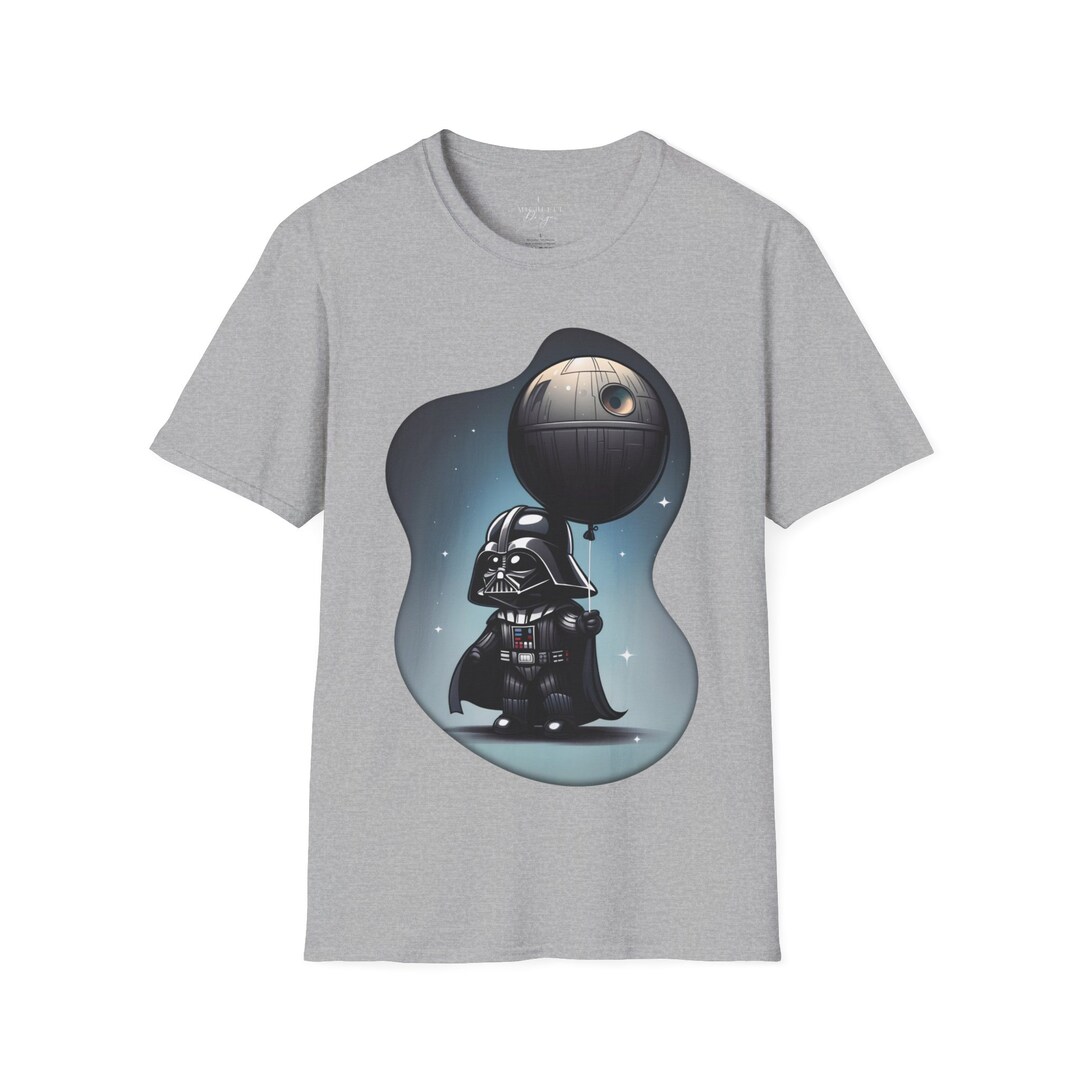 Baby Vader With Death Star Balloon T-shirt | Funny Darth Vader Tees ...
