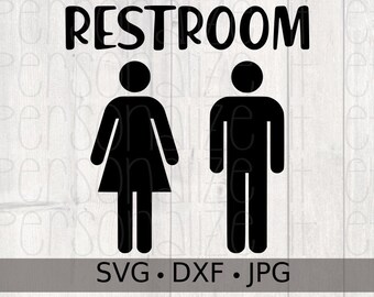Restroom Sign Dxf - Etsy