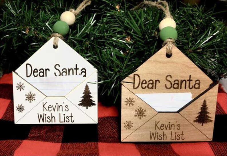 Personalized Wish List Envelope Christmas Ornament 2021 | Etsy