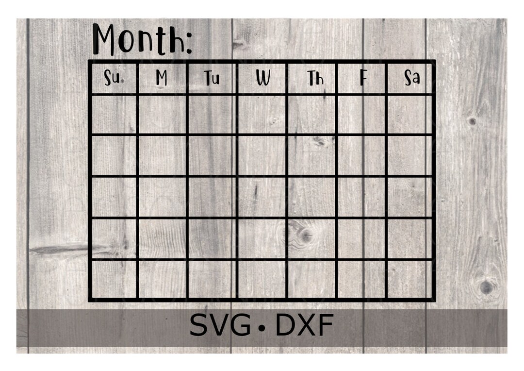 Calendar svg file Month Of svg instant download Use with - Etsy Portugal