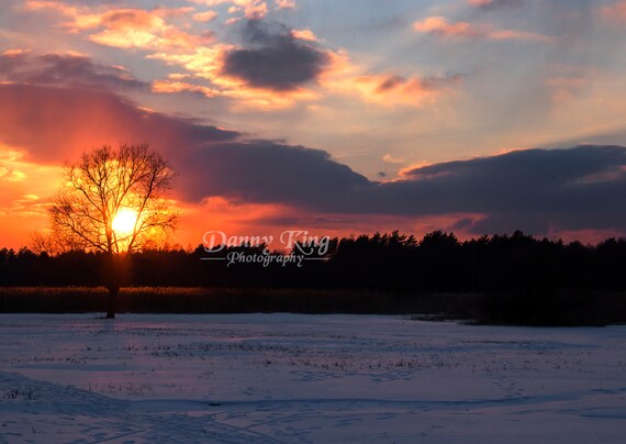 Colourful Polish Sunset Print | Etsy