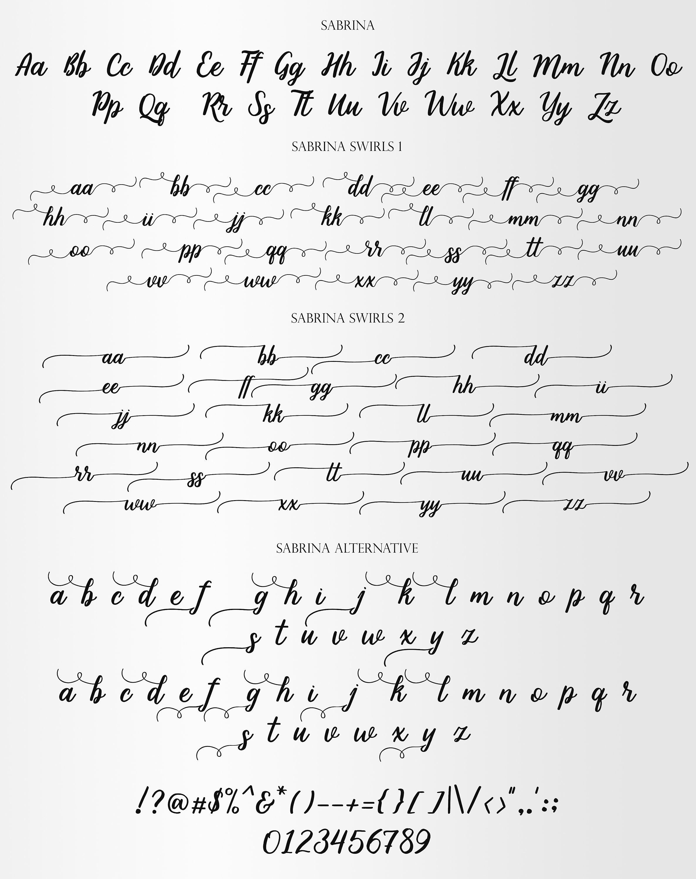 Sabrina Brush Font: Modern Swoosh Font for Cricut (digital Download) - Etsy