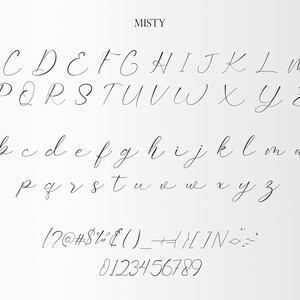 Misty Calligraphy Font: Modern Script, Wedding Font (digital Download ...