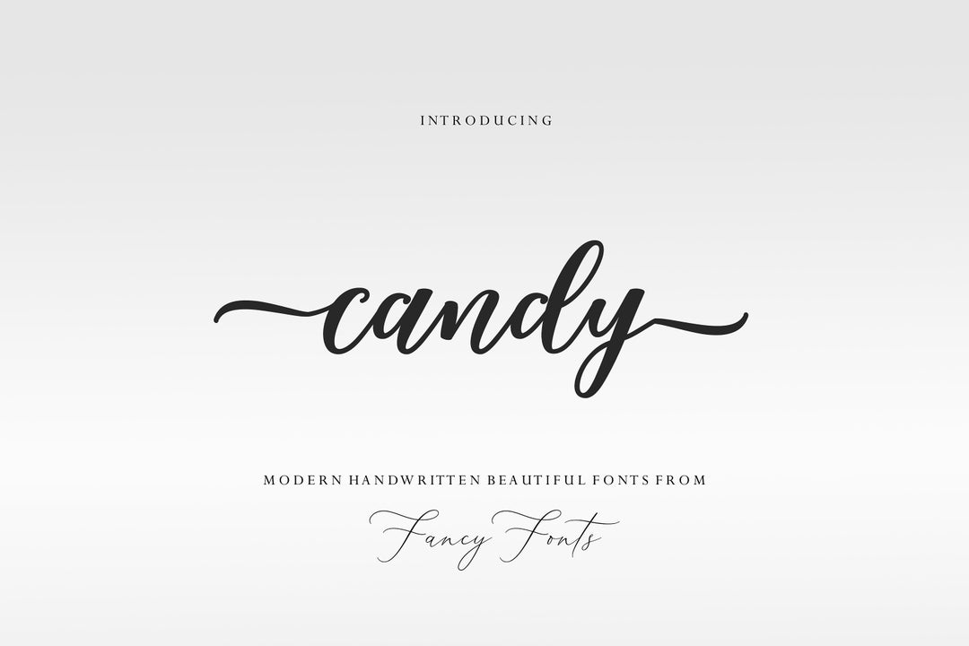 Candy Calligraphy Font: Modern Handwritten Font With Tails (digital ...