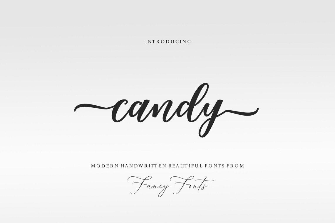 Candy Calligraphy Font: Modern Handwritten Font With Tails (digital ...